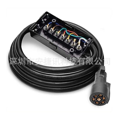 重型7 WAY插头 inline 拖车线带7 gang junction BOX-8英尺防风雨
