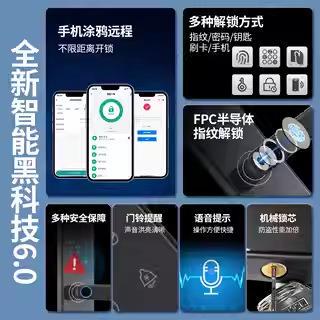 室内木指纹锁办公室密码锁门家用门卧62067室房锁间门民宿子锁电