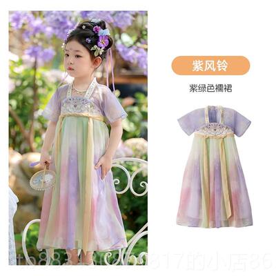 正品童汉服童国洋装儿新中式风唐装女宝宝古风超女仙公主襦裙春秋
