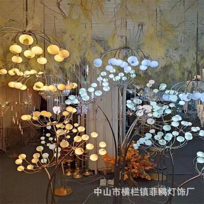 庆道具婚铁艺布电镀发光24头蒲装公英路引灯婚礼舞KBC台置宴会厅
