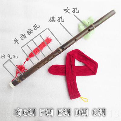 高档初学吹原紫竹D笛子CEFG调学生成人儿横童零基础入门色乐器包