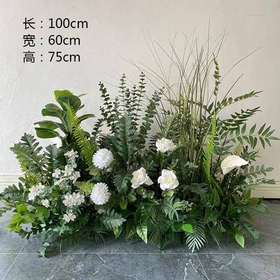 款新舞台台路引花地排花中国风大婚庆红仿真花婚礼tb-60502布场T