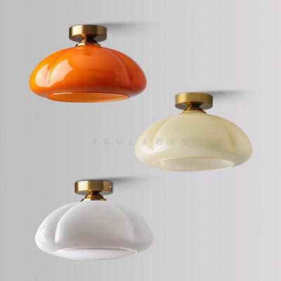 Vina191tge中顶古四叶草吸灯奶油阳台过过道风入户蘑菇灯复古南瓜