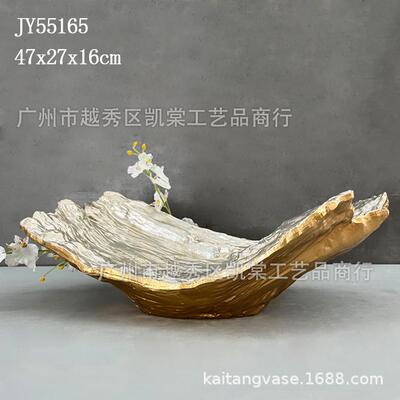 现代桌软装树绿脂面插JY55165花盆热卖艺术干花装饰售楼部器家装