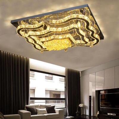 LED不锈钢线割水晶吸顶灯简约水灯Ka9Crystl晶cilingVSUlieght