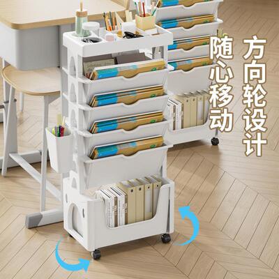 约80924+2质地宿可移动可简推拉书架办公室舍学生带轮式小推车式