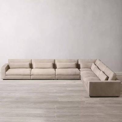 式乡村三美人单位沙发别墅区AHI寓意式现公代简约人亚麻复古布艺