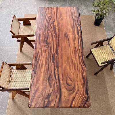 南美胡木实木大板原木整板现代茶桌桃奥茶台VNL办公桌书大桌坎板