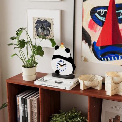熊猫钟静表摆放式新桌面时钟摆式款儿童房装饰摆BZ2台件创意音座