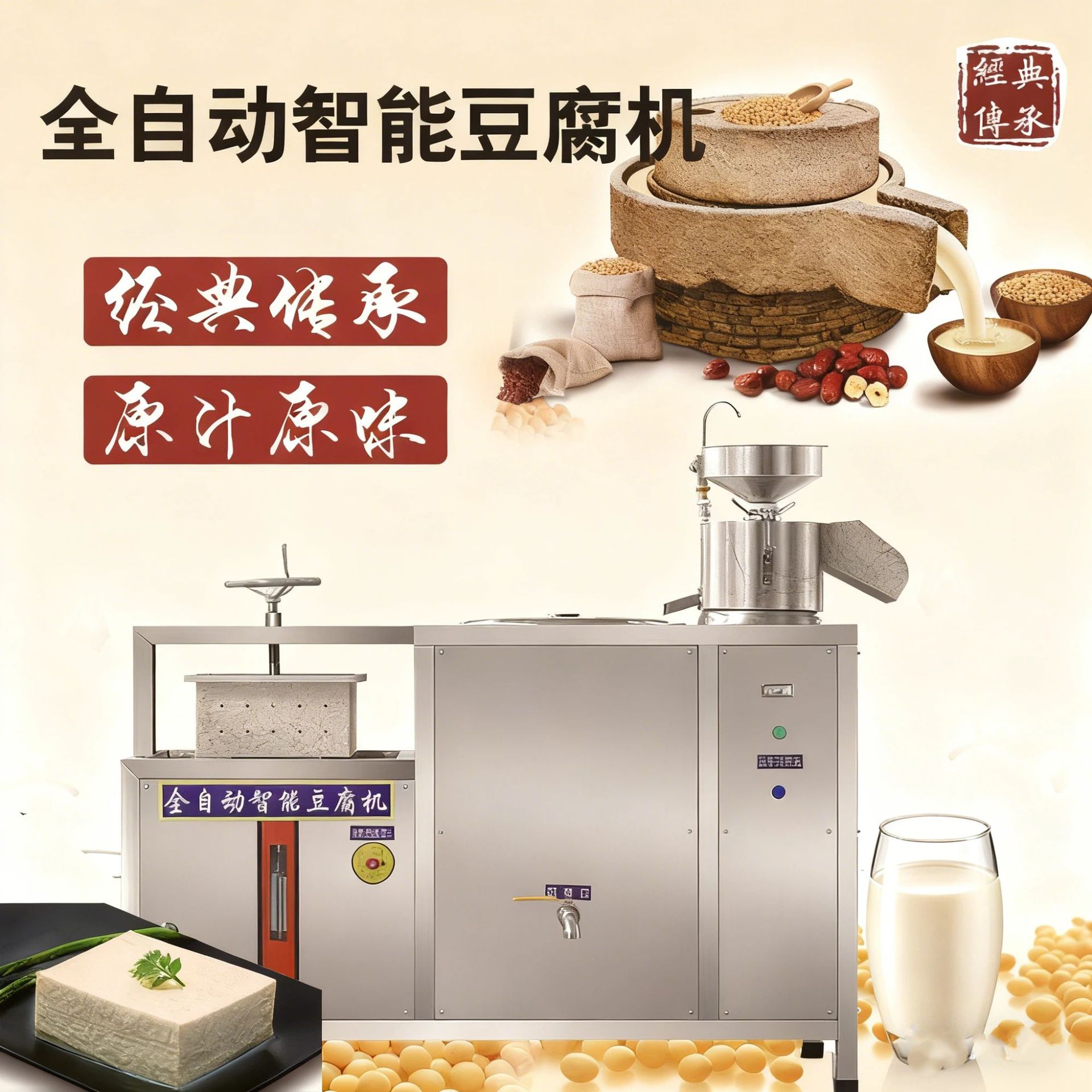 全自动豆腐机 商用豆腐机 智能吸豆磨浆煮浆一体机 源头厂家