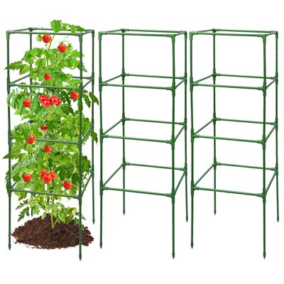 花园番茄笼方形植物支撑杆,重型钢塔桩黄瓜格子架防倒支架