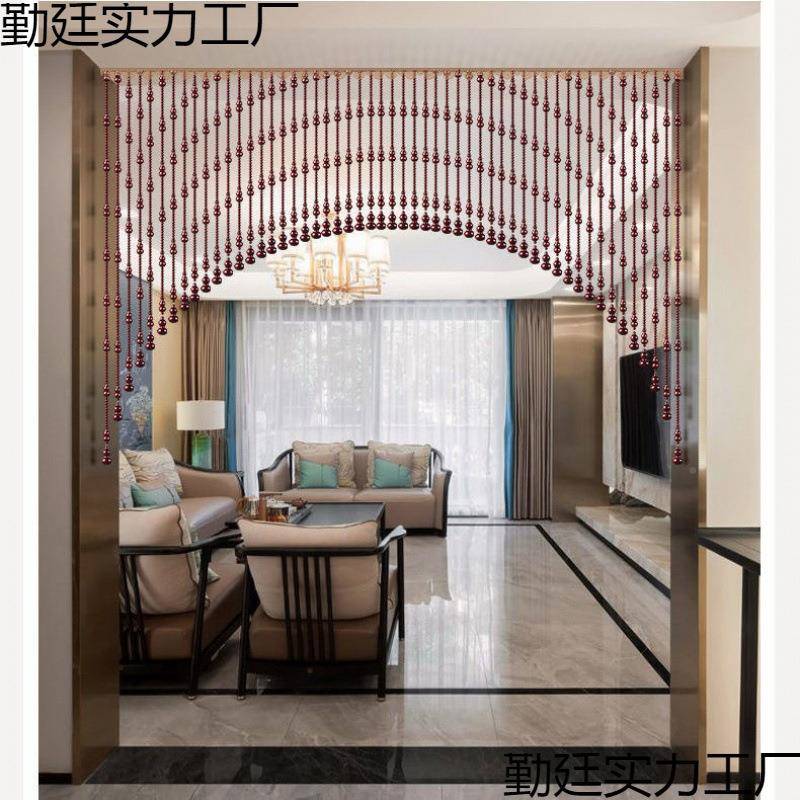 桃木葫芦珠帘网关红饰水晶室门帘隔断厨房玄卧装jrK25wMr厕所免打