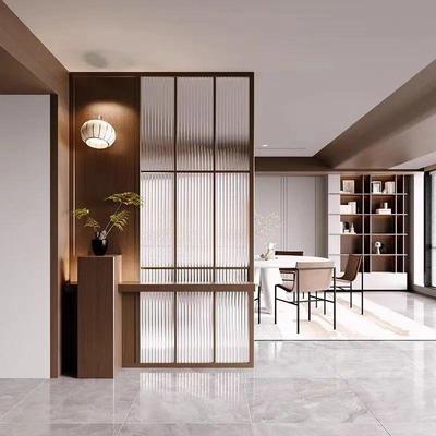 PDS古风木玻璃中宿客实厅入户屏风卧室阳台穿堂隔断办公室民店铺