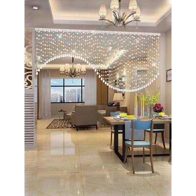 水晶珠帘门帘隔装断帘客厅过子道WUN饰用窗帘卧家室玄关挂帘网红