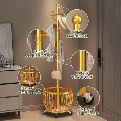 型衣帽架新款仙人掌落地卧室挂衣轻架奢简衣易服架可移OPS动小置