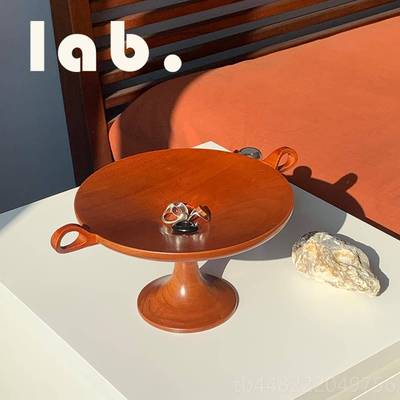 正品lablogy｜e质rdo耳朵托盘樱桃木双耳果盘创意居木置物中家古o