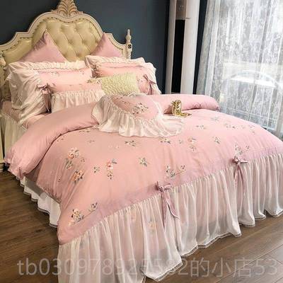 高档好四梦连连贡缎绒棉件套丝滑柔软纯棉长主风雪纺床公裙床上用