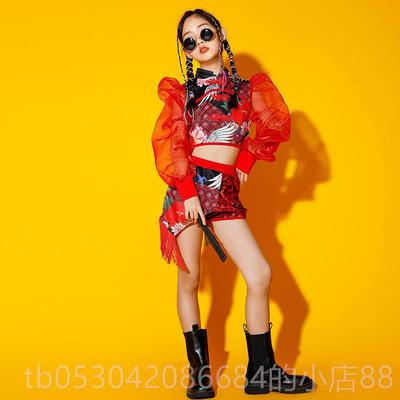 正品女舞童中国风舞蹈演出走服装新款儿童模秀特T台6爵士国潮表演