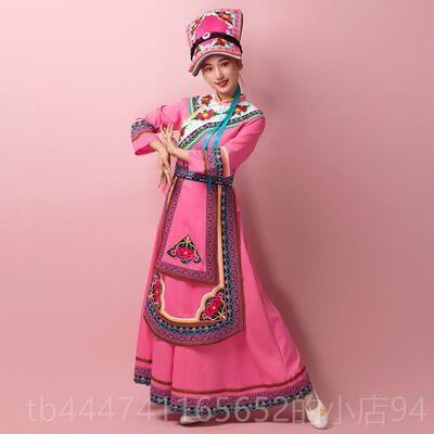 高档0252新款成人女羌族服装5个6名舞蹈演出服少数民族族舞台表演