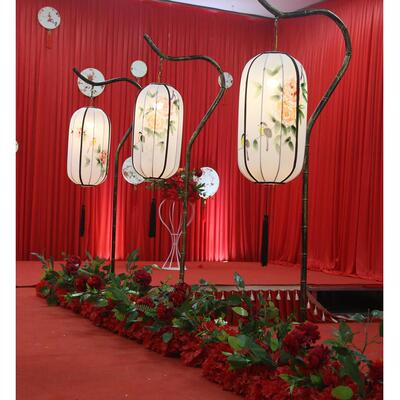 新款婚庆具DRK节中式宫竹灯路引汉唐婚礼仿笼古铁艺三道个灯路引