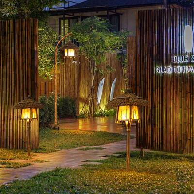 仿外古日式灯客栈景区竹高杆屋庭院户花C00073园装饰民宿温泉景观