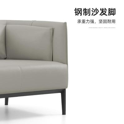创简约现代商务休闲单人人艺布艺沙发意组合S142办公室接待休皮息