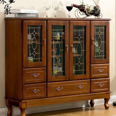 TJT酒储柜客厅房靠家墙实木餐边柜简约用餐厅柜子茶水柜厨多功能