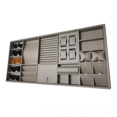 正品高定制皮革首饰纳盒抽屉分宝隔饰端品托 托收盘家用多格子功