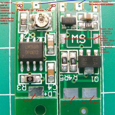 630-980nm红光 绿光红外光激光驱动板3V 4.5V恒流800mA驱动电路板