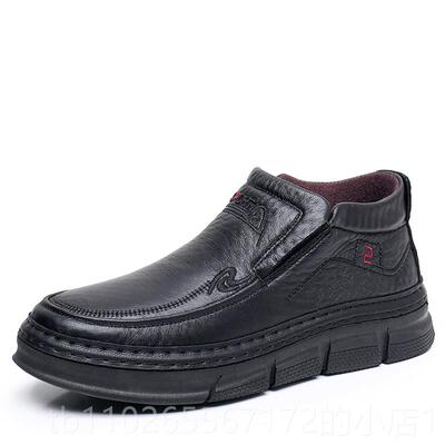 新款北京老布鞋男棉鞋冬中年休闲男鞋加绒保暖爸爸鞋软底防老老滑