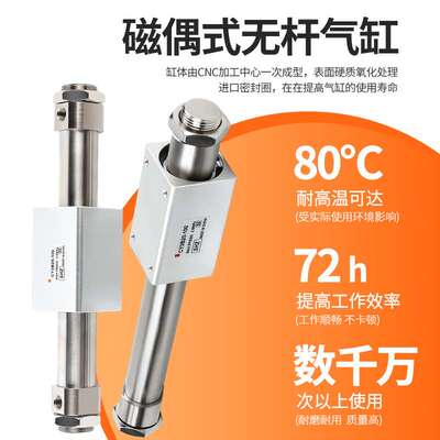 气动磁偶式无杆气缸RMS滑台CY1B/CY3B10/15/20/32/40-300-600-750