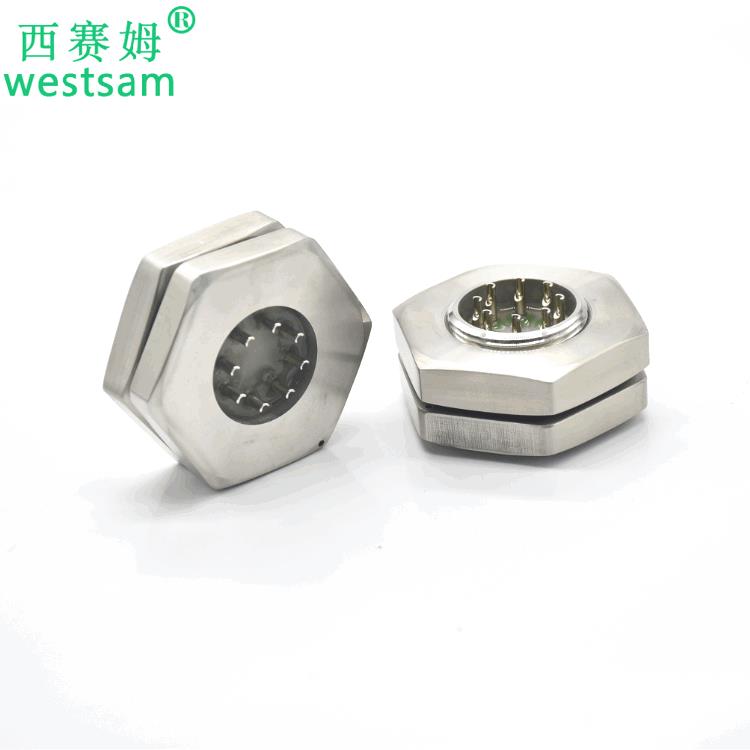 螺纹锁紧气密性航空插头BM-8/9芯两边接线连接器电力电源接头