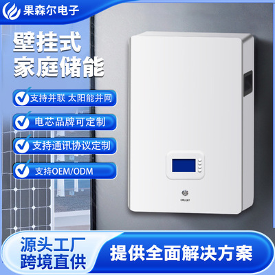 跨境51.2V厂家用太阳能光伏储能磷酸铁锂电池壁挂式A品电芯10kWh