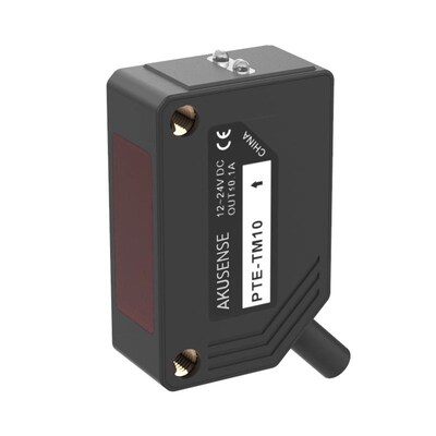 明治传感器PTE-TM10PC方型光电传感器红光对射光电开关感应器10米