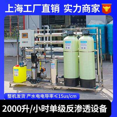 2000升纯水设备ro反渗透设备鱼菜共生水培处理系统去离子水设备