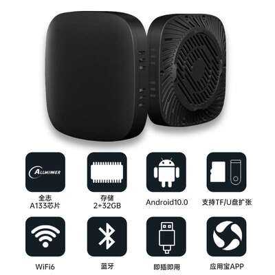 跨境无线Carplay盒子安卓系统车机免提互联转换AIBOX车载SRRC认证