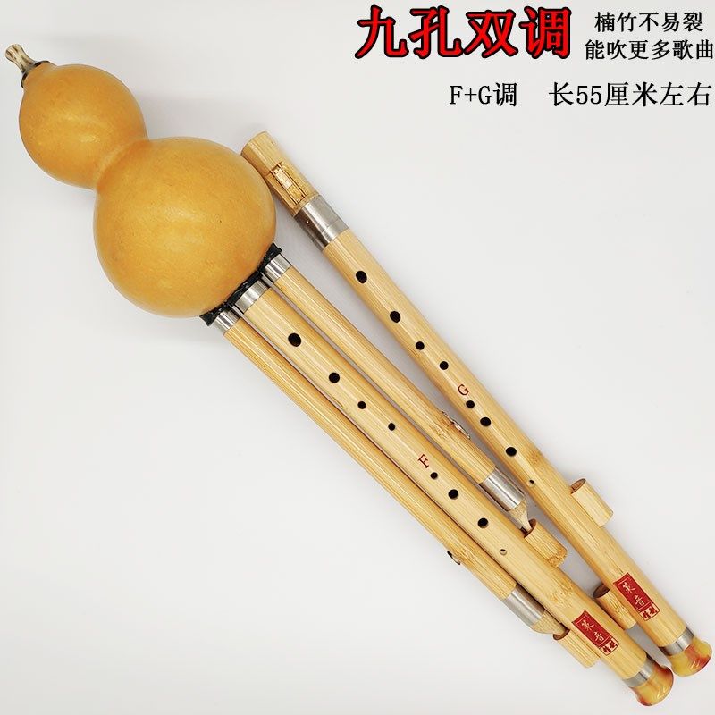 九孔葫芦丝楠竹单双调可选成年人演奏初学FG降BCD调高音易吹音准