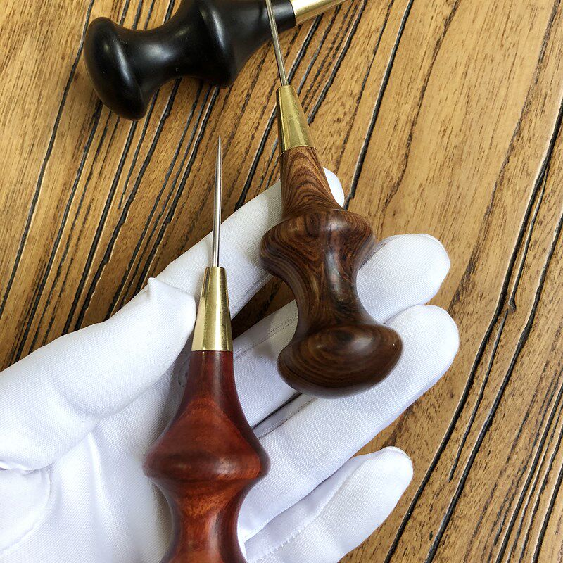 檀木柄皮革锥子圆锥 通孔扩孔 手工DIY皮革 非菱锥非六棱锥 48950