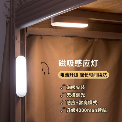 大宿小舍磁吸酷毙灯衣柜内感应灯宿舍柜门壁挂床头小夜灯人来即亮