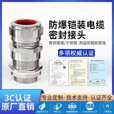 BDM-VII防爆铠装电缆密封接头NPT1-1/4 黄铜镀镍 填料函现货