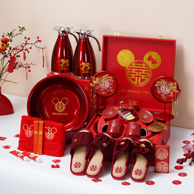 女方陪嫁套装结婚用品大全高档物品全套婚庆嫁妆陪嫁箱喜盆备婚礼