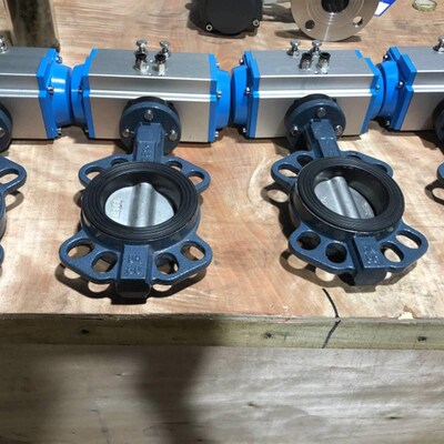 D671X-16C气动对夹式蝶阀DN80  100污水快开不锈钢中线AT气体碟阀