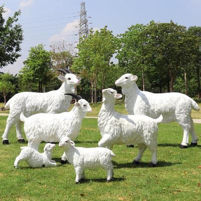 玻璃钢仿真山羊雕塑户外花园庭院幼儿园地产公园景区动物装饰摆件