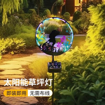 LED铁艺太阳能庭院动物氛围地插灯太阳能剪影庭院景观灯小院装饰