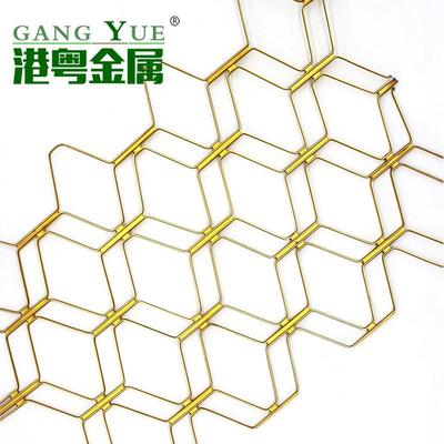 现货金色双花美格网双层门窗装饰网玻璃夹层镶嵌窗户网双边铝网厂