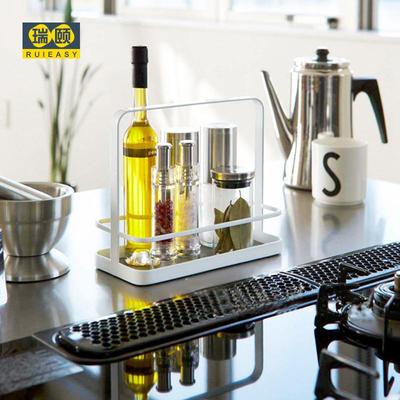 现代简约厨房多功能调料架置物架调味品收纳架立式油壶架免打孔