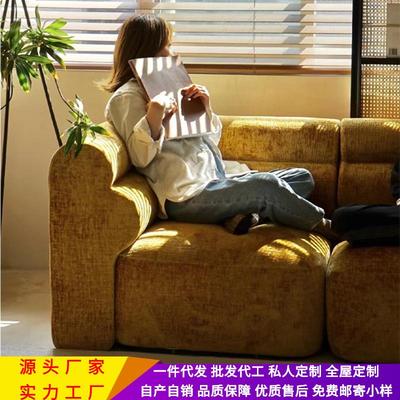 复刻版Lift Loft模块沙发侘寂风客厅设计师民宿布艺复古三人位