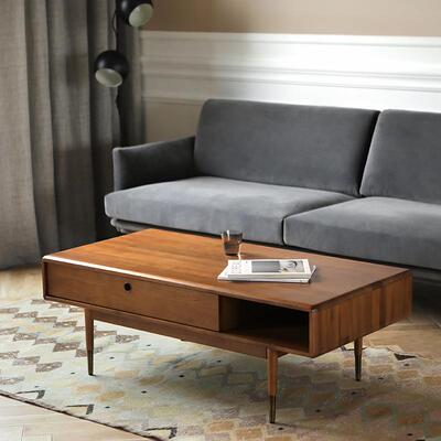 NORHOR北欧表情/墨尔本实木家具都市复古/抽屉储物茶几电视柜组合