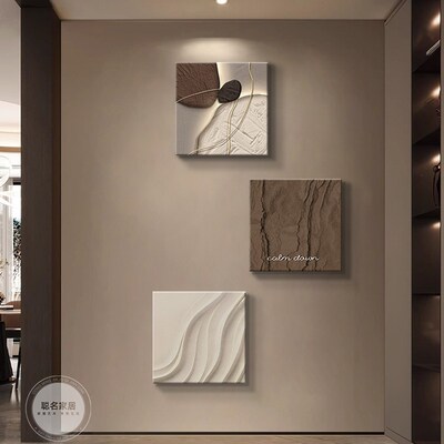 定做石来运壁转入户玄关装饰画高级画廊感走过道过客象极简三抽厅