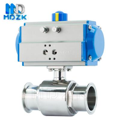 MDZK-AT-Q681F-16P304不锈钢卫生级快装卡箍式气动卫生级球阀